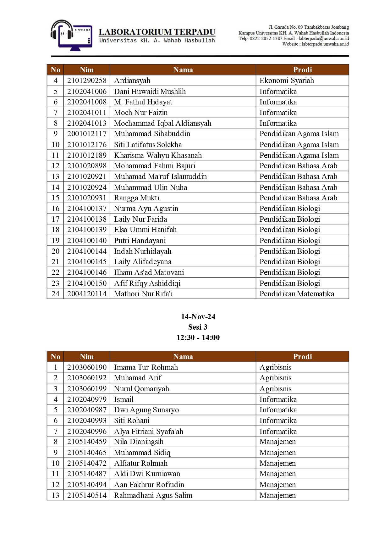 Daftar Nama Dan Jadwal Tes TOEP November 2024 – Laboratorium Terpadu ... Daftar Nama Dan Jadwal Tes TOEP November 2024 – Laboratorium Terpadu ...