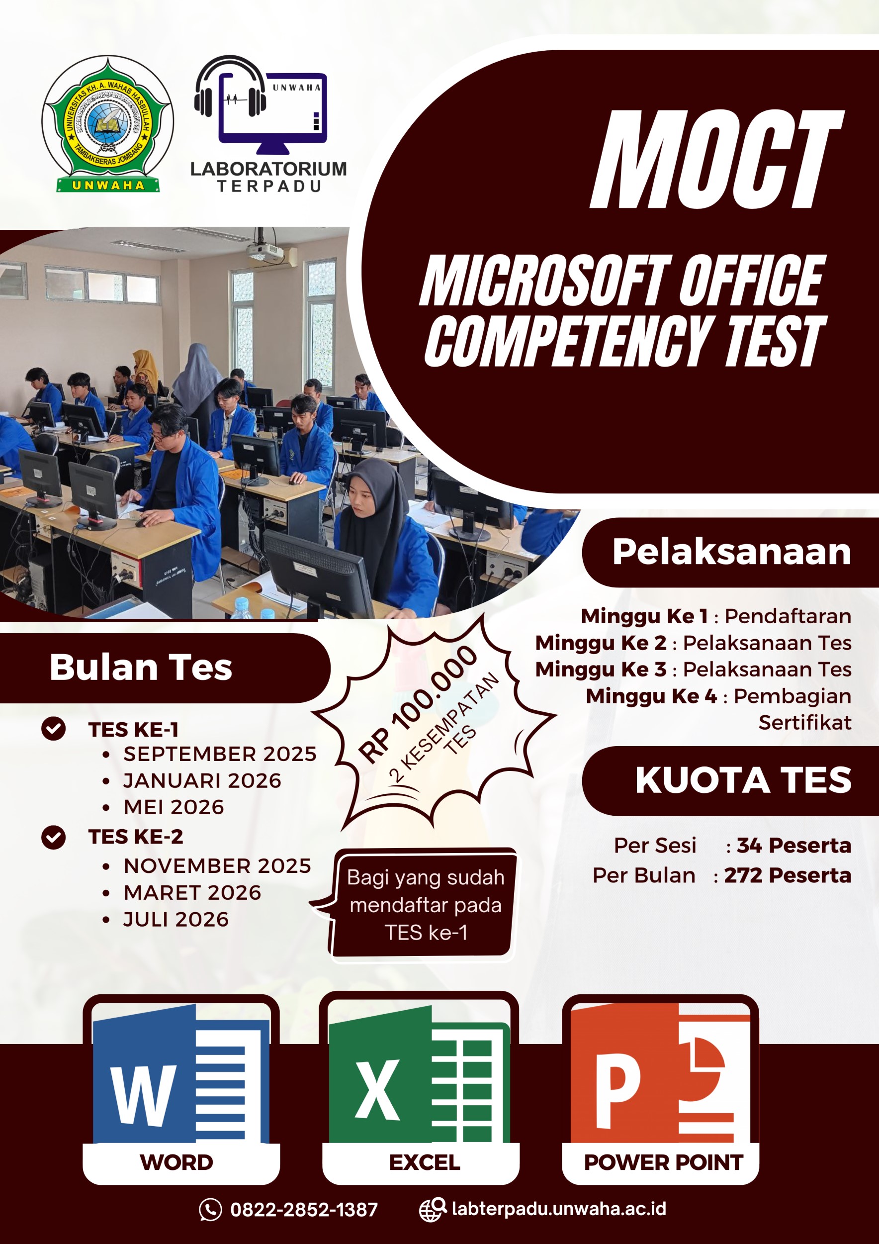 Jadwal Peserta Dan Peraturan Tes Keahlian Komputer (MOCT) Tahap 1 Bulan ...